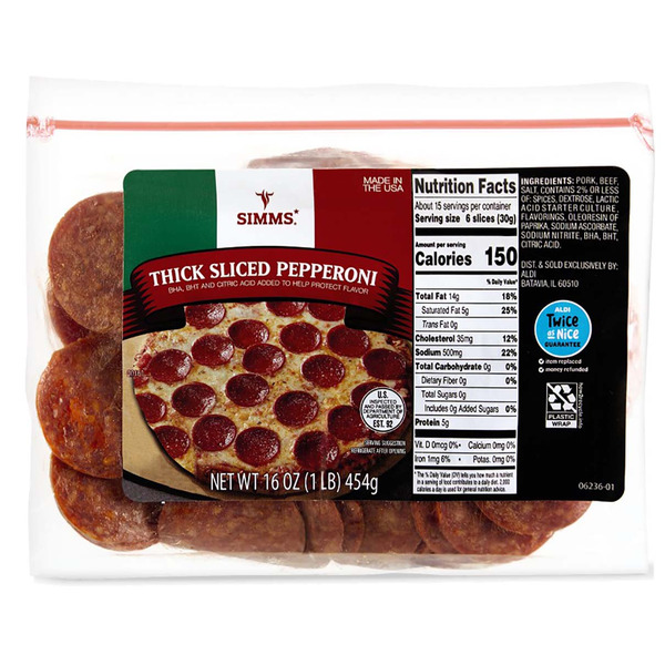 Simms Thick Cut Pepperoni Same-Day Delivery or Pickup | ALDI