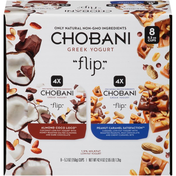 Chobani Flip Almond Coco Loco/Peanut Caramel Satisfaction Low-Fat Greek ...