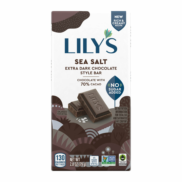 Publix Lily's Sea Salt Extra Dark Chocolate Style No Sugar Added Sweets ...