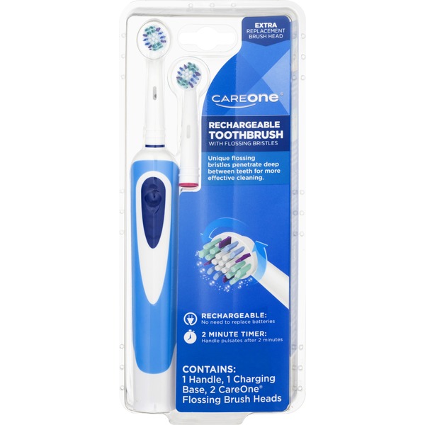 CareOne Rechargeable Toothbrush with Flossing Bristles (1 each) - Instacart