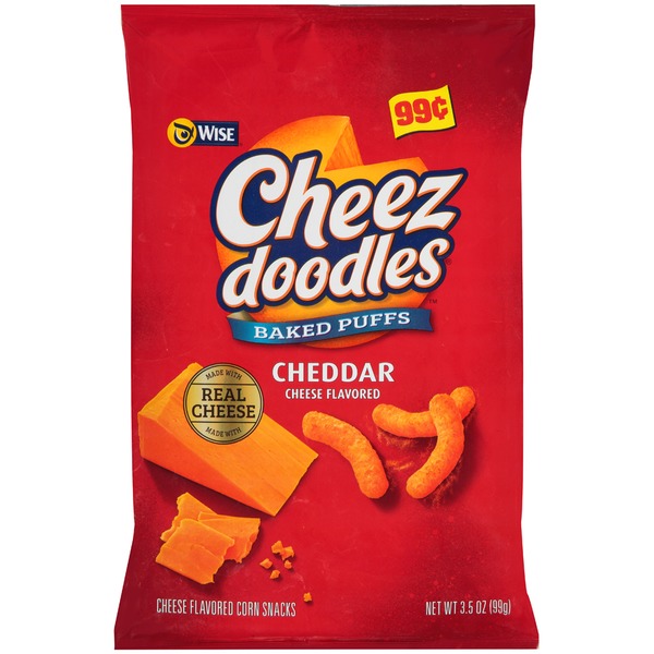 Wise Cheez Doodles Baked Puffs Cheddar Cheese Flavored $.99 Prepriced ...