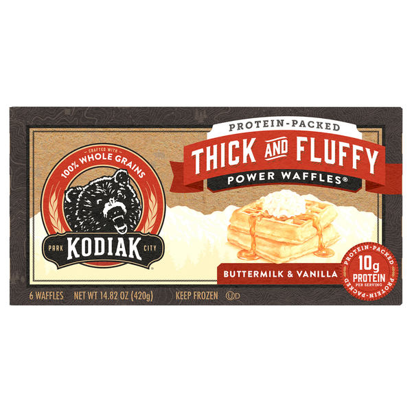 Safeway Kodiak Power Waffles, Buttermilk & Vanilla, Thick and Fluffy ...