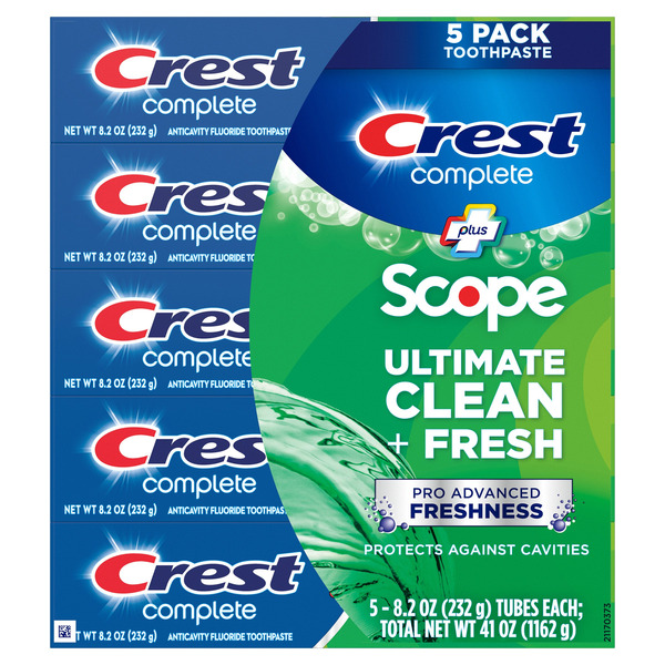 Crest Complete Plus Scope Pro Advanced Active Foam Toothpaste Same-Day ...