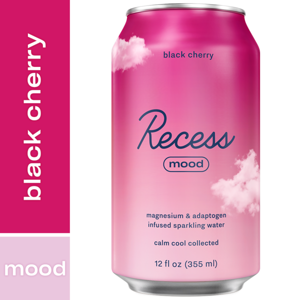 Recess Mood Black Cherry Magnesium & Adaptogen Infused Sparkling Water ...
