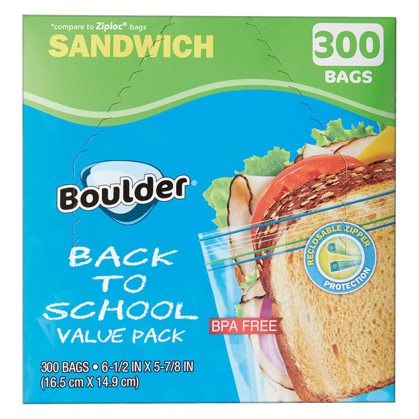 Boulder Back to School Disposable Plastic Sandwich Bags Same-Day ...
