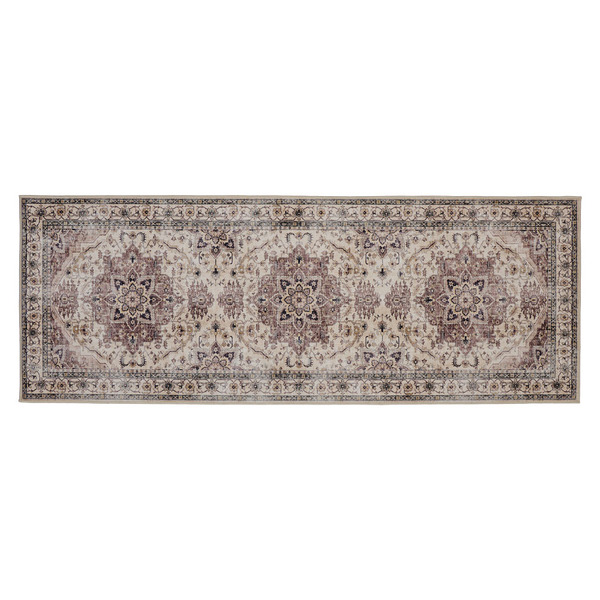 ALDI Kirkton House Traditional Crystal Print Runner, 2 x 6 ft - Brown ...