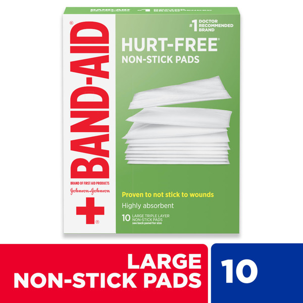 BAND-AID Non-Stick Pads, Large Triple Layer, Highly Absorbent Same-Day ...