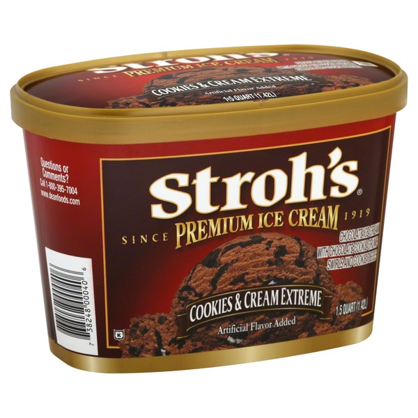 Stroh Ice Cream, Premium, Cookies & Cream Extreme (1.5 qt) - Instacart