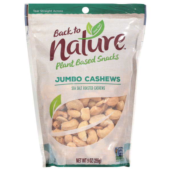 Back to Nature Cashews, Jumbo, Plant Based Snacks Same-Day Delivery or ...