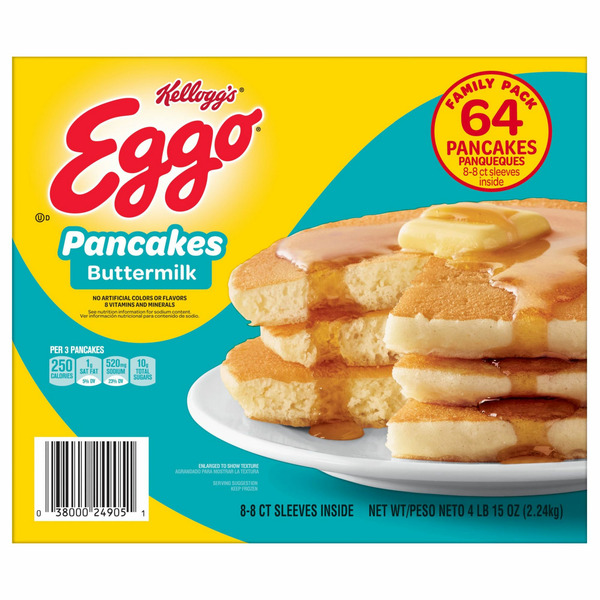 BJ's Wholesale Club Kellogg’s Eggo Pancakes Buttermilk, Frozen ...