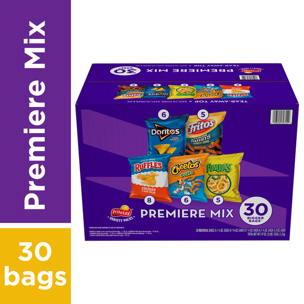 Frito Lay Snacks Premiere Mix Variety 47 Oz, 30 Count Same-Day Delivery ...