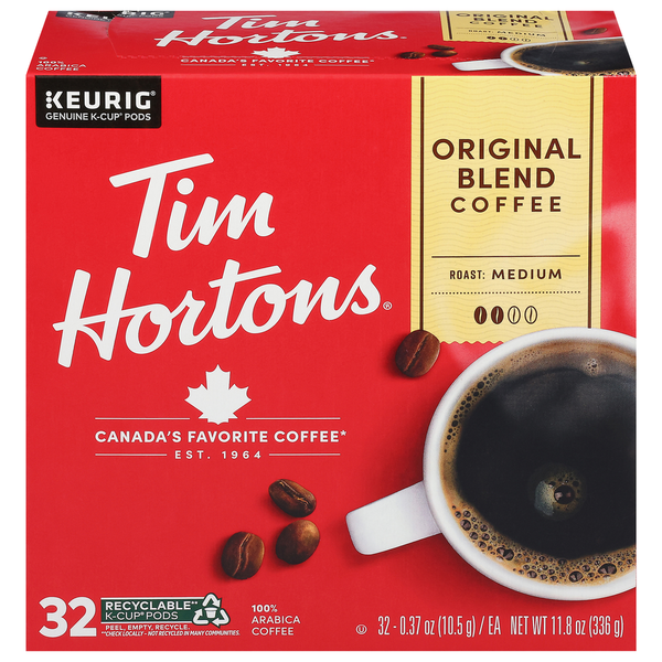 Tim Hortons Coffee, 100% Arabica, Medium Roast, Original Blend, K-Cup ...