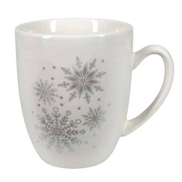 Dollar Tree Stores Holiday Snowflake-Pattern Stoneware Mugs - 14-Ounce ...