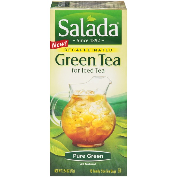Salada Decaffeinated Green Tea Family Size Tea Bags (2.54 oz) - Instacart