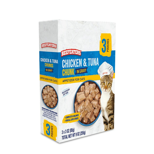Beefeaters Chicken & Tuna Chunk In Gravy Appetizer For Cats Same-Day ...