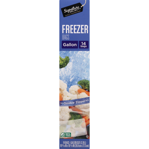 Safeway Signature SELECT Freezer Bags, Double Zipper, Gallon Same-Day ...