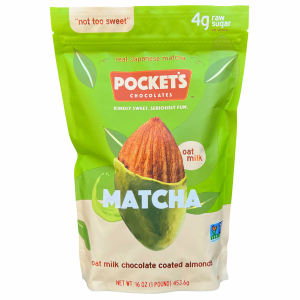Pocket's Chocolates Matcha Covered Almonds, 16 oz Same-Day Delivery ...