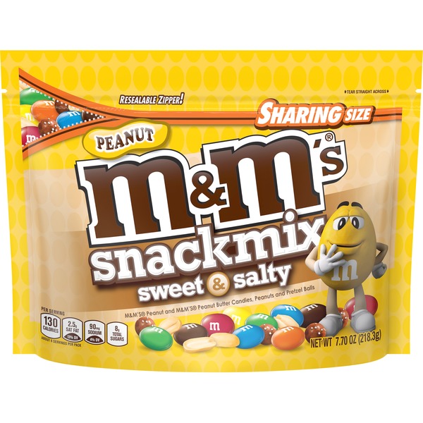 M&M's Peanut Chocolate Snack Mix Sweet & Salty Sharing Size Pouch (7 oz ...