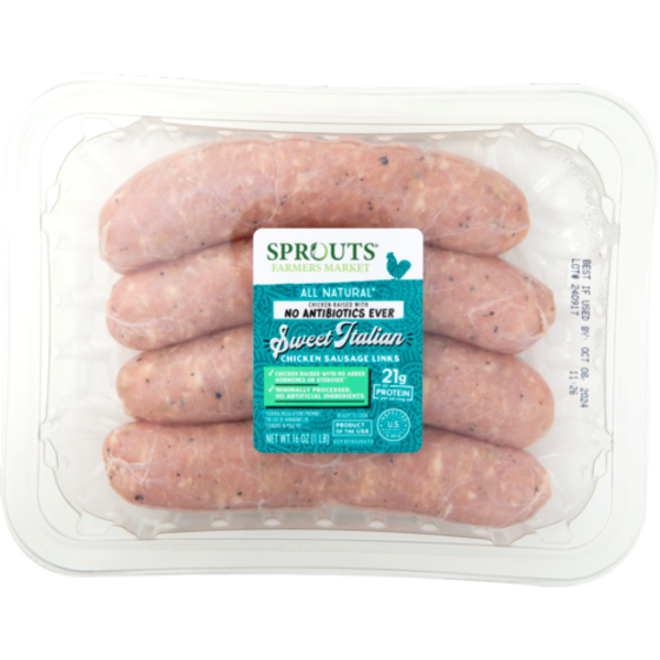Sprouts No Antibiotics Ever Sweet Italian Chicken Sausage Links Same ...