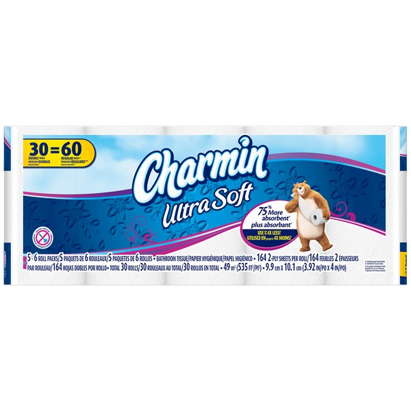 Charmin Ultra Soft Double Rolls Toilet Paper (30 ct) - Instacart