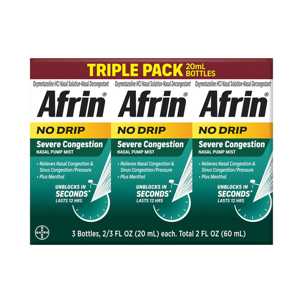 Afrin Oxymetazoline Hcl Nasal Solution-nasal Decongestant Relieves ...