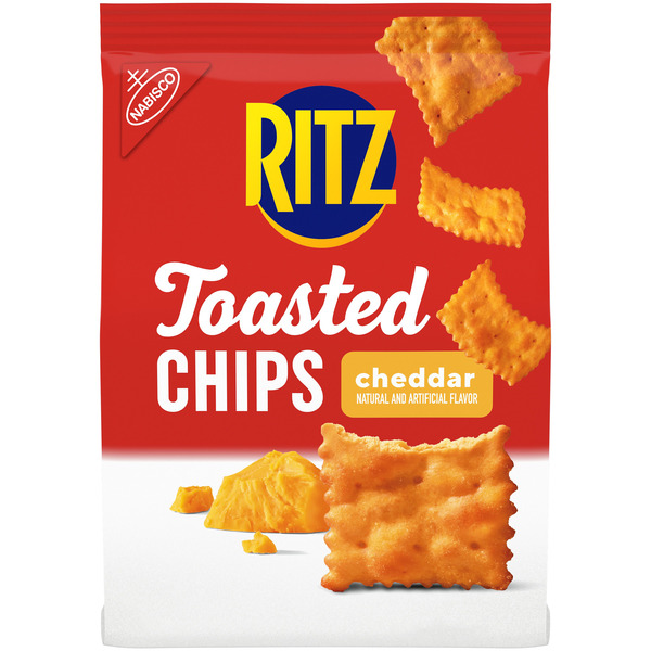 Ritz Toasted Chips Cheddar Crackers, Party Snacks 8.1 oz Same-Day ...