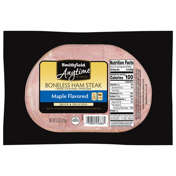 Smithfield Anytime Favorites Maple Flavored Boneless Ham Steak Same-Day ...