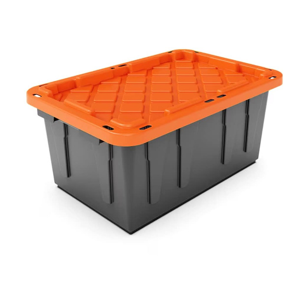 The Home Depot HDX 64L Stackable Strong Storage Tote Bin, Plastic ...