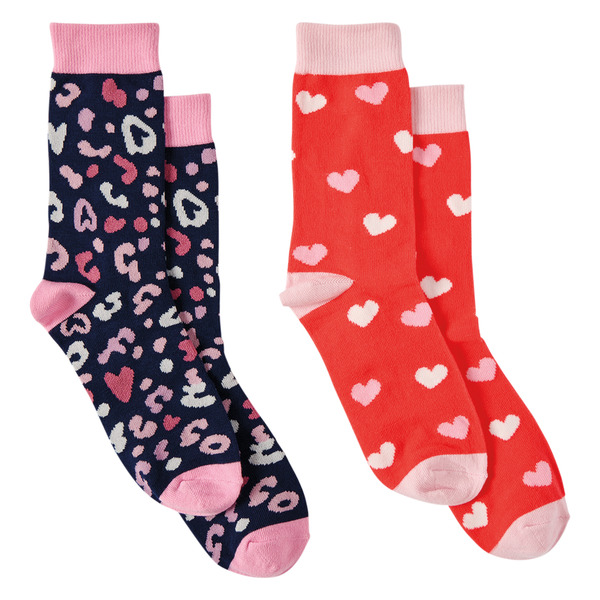 ALDI Ladies' Heart & Leopard Heart Print Valentine's Socks Same-Day ...