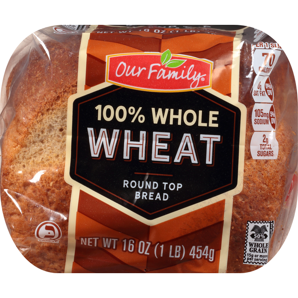 Our Family Bread, 100% Whole Wheat, Round Top (16 oz) - Instacart