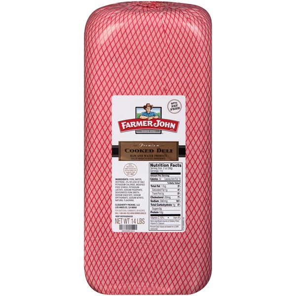 Farmer John Premium Cooked Deli Ham (14 lb) - Instacart