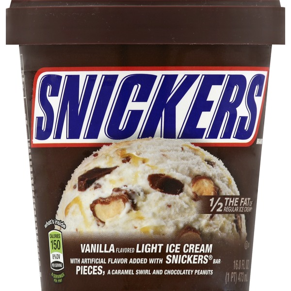 Snickers Vanilla Ice Cream with Snickers (16 fl oz) - Instacart