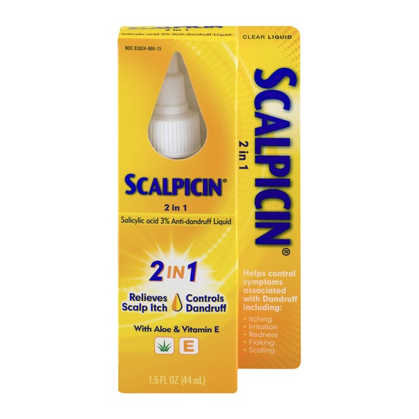 Scalpicin 2 in 1 Salicylic Acid 3% Anti-Dandruff Liquid (1.5 fl oz ...