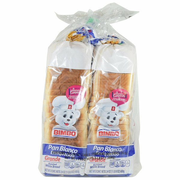 Costco Bimbo Pan Blanco, 2 packs, White Large Bread Same-Day Delivery ...