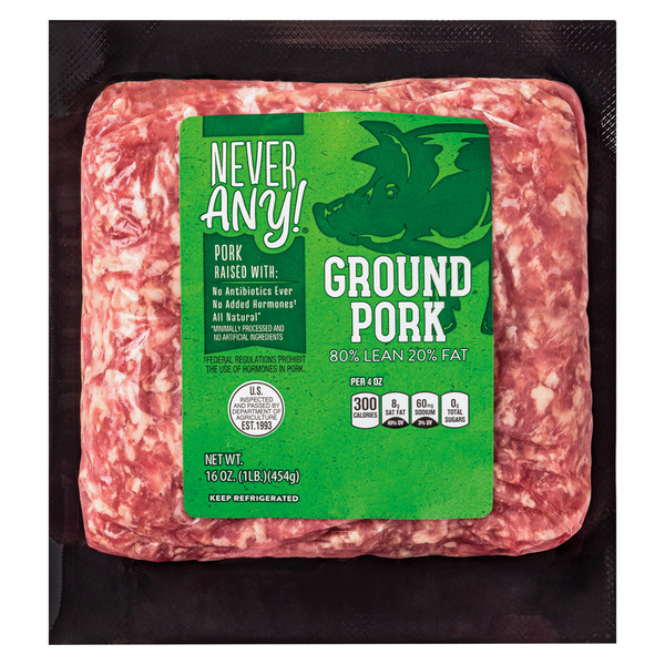 ALDI Never Any! Antibiotic-Free 80% Lean 20% Fat Ground Pork Same-Day ...