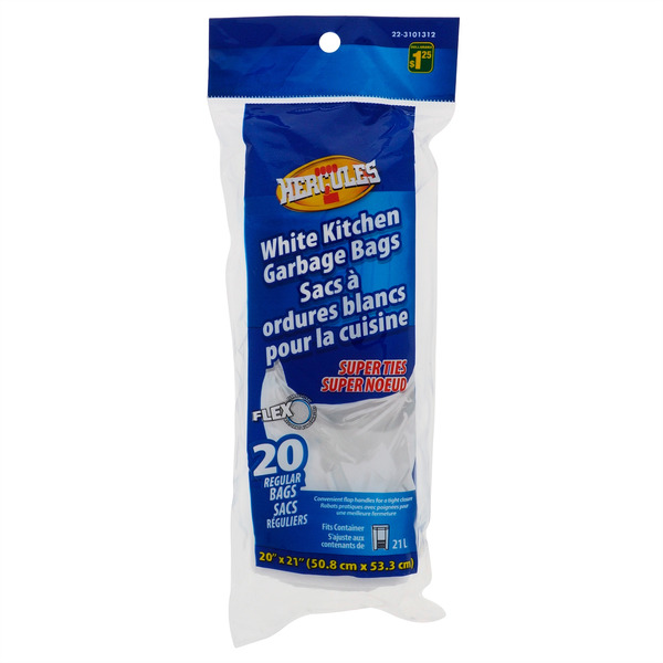 Hercules Kitchen Garbage Bags White Same Day Delivery Dollarama