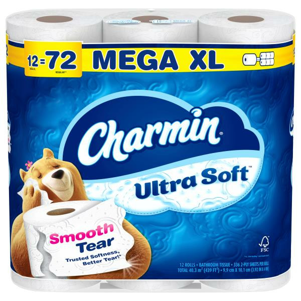 Charmin Ultra Soft Toilet Paper 12 Mega XL Rolls Same-Day Delivery or ...