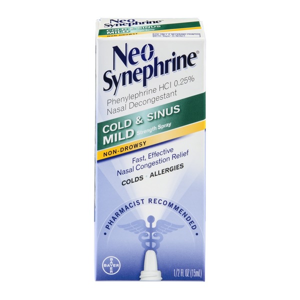 Neo Synephrine Cold & Sinus Mild Strength Spray (0.5 fl oz) - Instacart