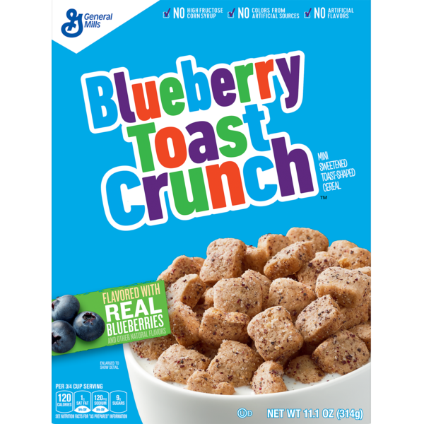 Toast Crunch Blueberry Tiny Toast Cereal, Fruit Flavored Cereal (11.1 ...