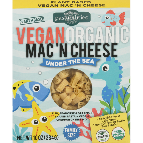 Pastabilities Pasta, Mac 'N Cheese, Organic, Vegan, Under the Sea ...