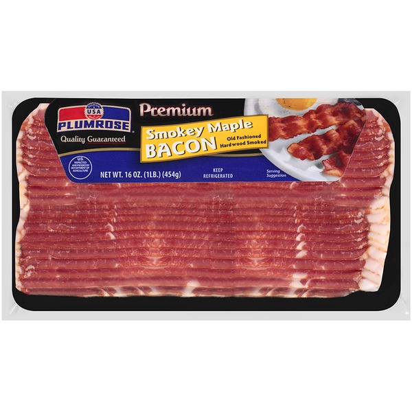 Plumrose Premium Smokey Maple Old Fashioned Hardwood Smoked Bacon (16 ...