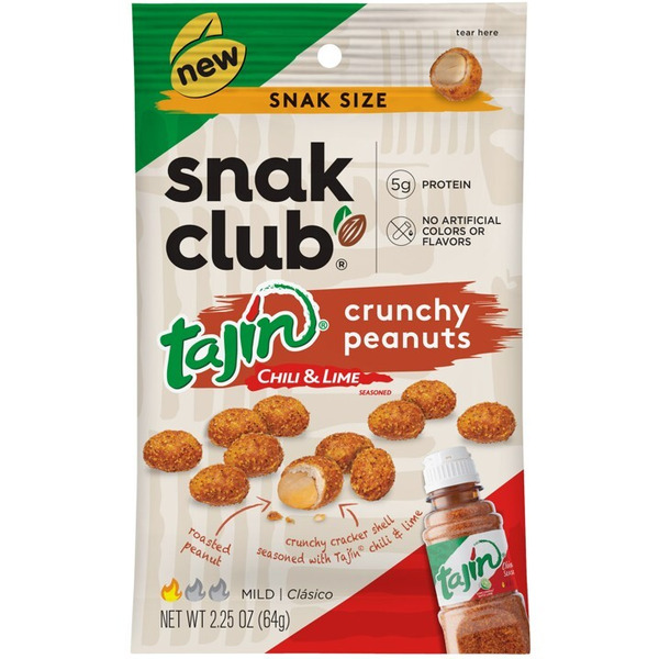 Snak Club Crunchy Peanuts, Tajin Chili & Lime Seasoned, Mild Same-Day ...