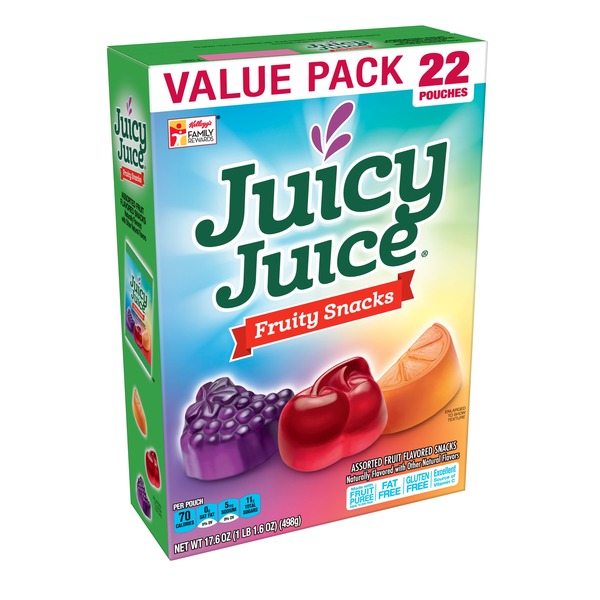 Kellogg's Juicy Juice Fruity Snacks Assorted Fruit Flavored (17.6 oz ...