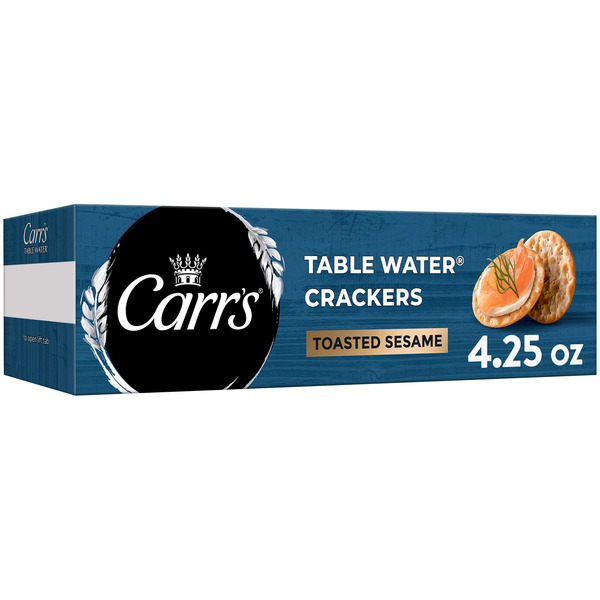 Carr's Table Water Crackers Toasted Sesame, Baked Snack Crackers, 4.5 ...