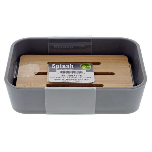 Dollarama L.P. Plastic Soap Dish With Bamboo Insert Same-Day Delivery ...