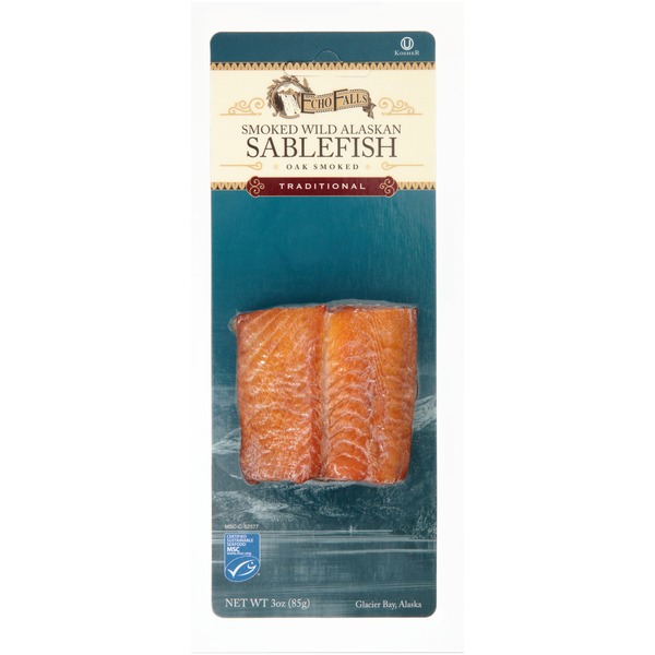 Echo Falls Traditional Oak Smoked Wild Alaskan Sablefish (3 oz) - Instacart