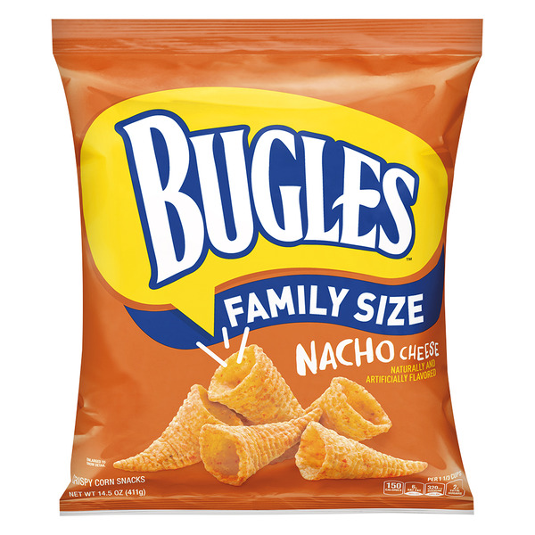 Bugles Corn Snacks, Nacho Cheese, Crispy, Family Size Same-Day Delivery ...