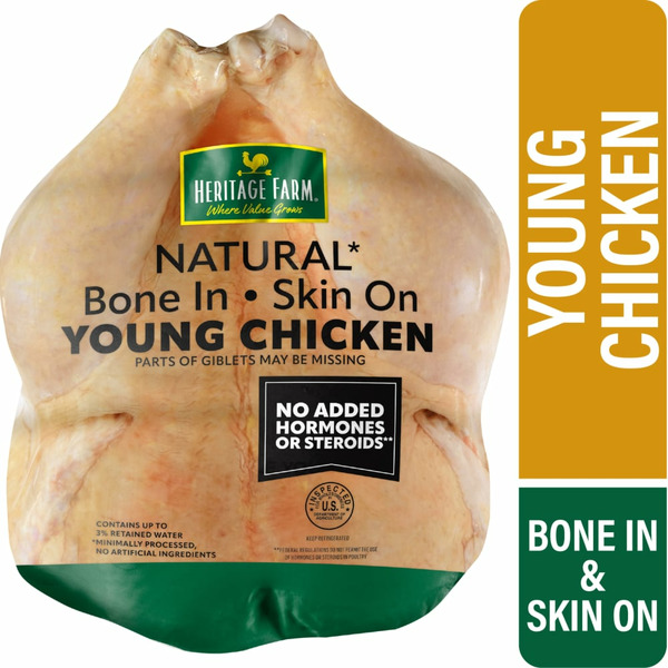 Kroger Heritage Farm Whole Fresh Bone-In Skin On Young Chicken Same-Day ...