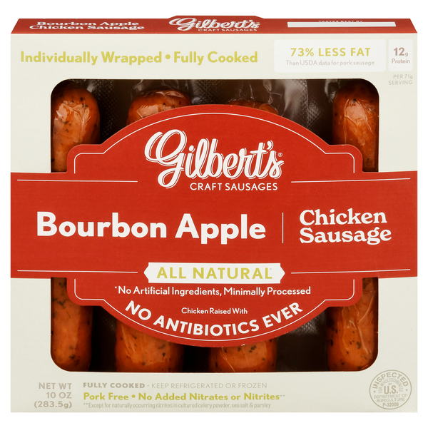 Food Lion Gilbert's Craft Sausages Chicken Sausage, Bourbon Apple Same ...