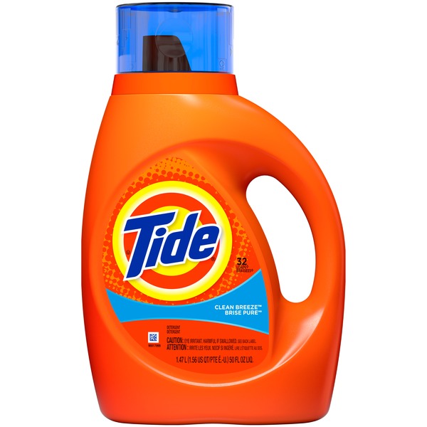 Tide Clean Breeze Scent Liquid Laundry Detergent, 50 oz, 32 loads (50 ...